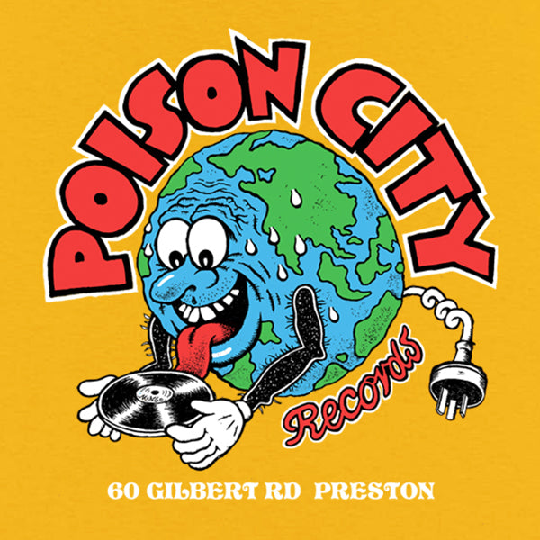 POISON CITY 'Record Store Logo' T-Shirt (Gold) – POISON CITY RECORDS